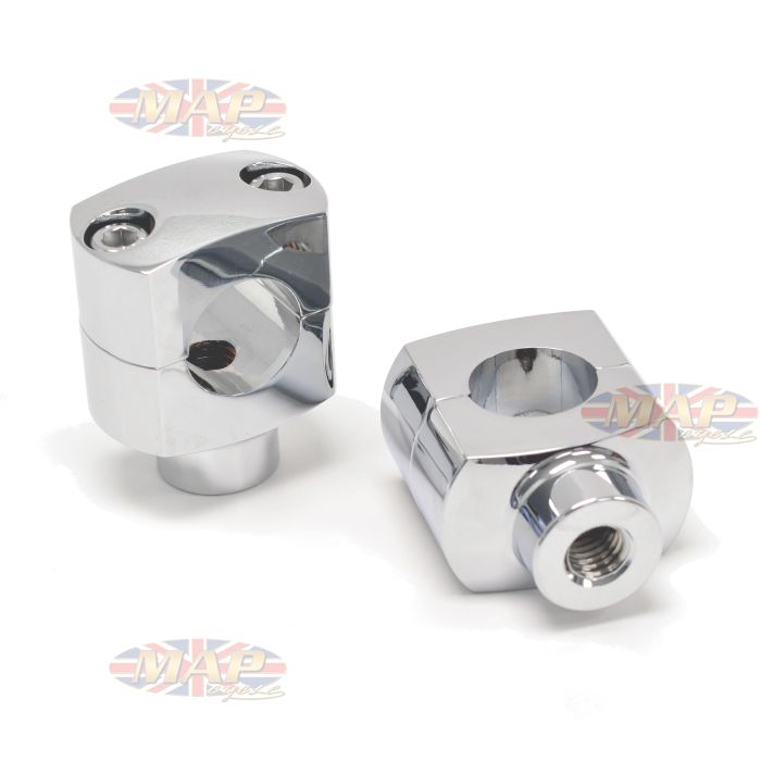 Universal 2-Inch Rise Mount, Chrome Handlebar Risers
